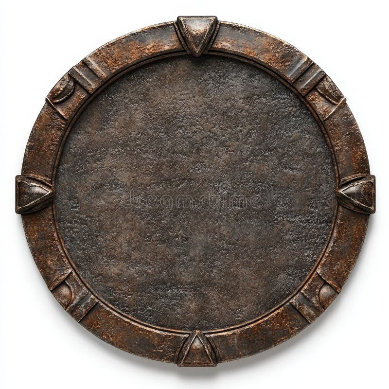 Medieval Circular Iron Frame Featuring Ornate Abstract Sculptures Stock ...