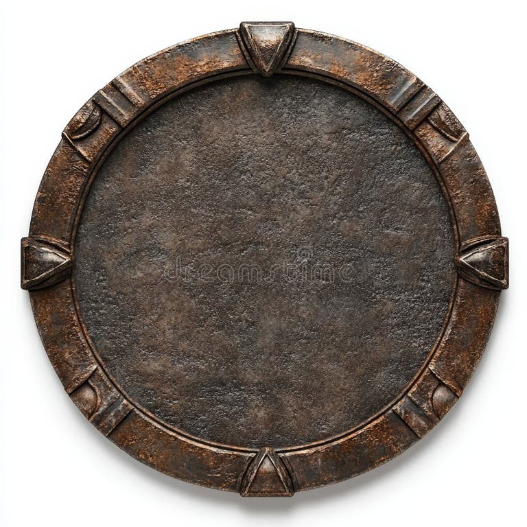 Medieval Circular Iron Frame Featuring Ornate Abstract Sculptures Stock ...