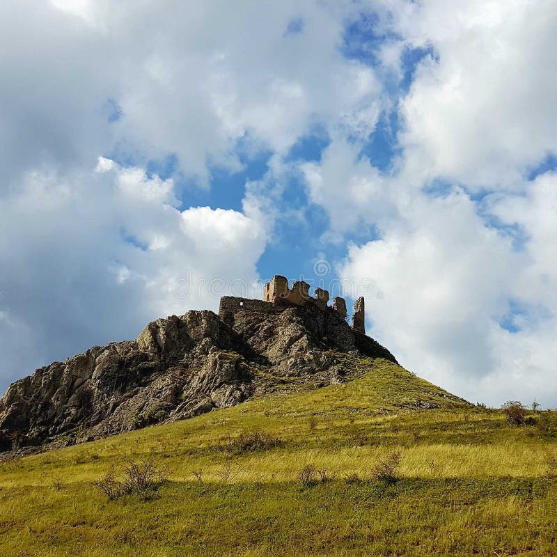 Medieval Citadel Wall and a Cloudy Sky Stock Image - Image of medieval ...