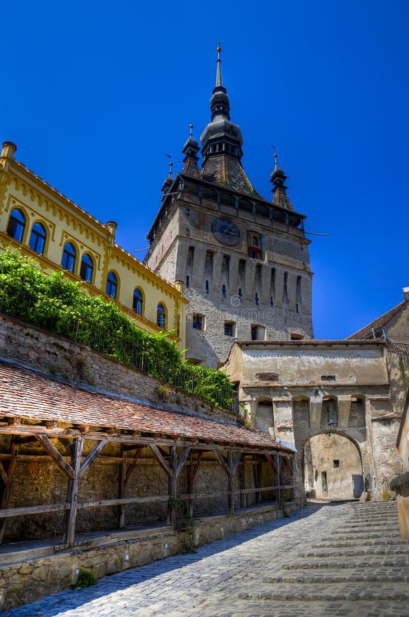 Sighisoara Castle stock image. Image of romania, house - 7595099