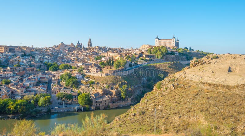 The Medieval City of Toledo Stock Image - Image of cathedral, blue ...