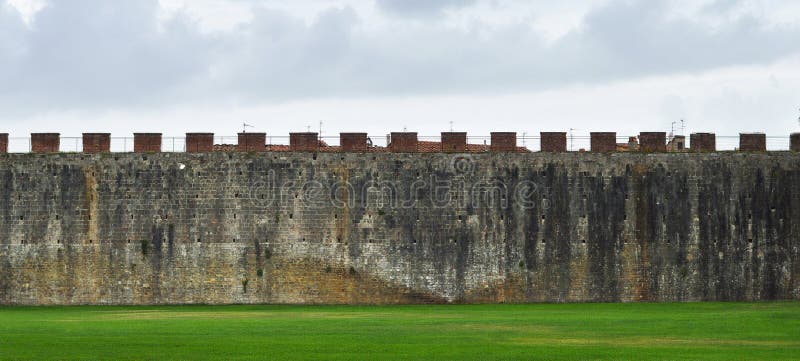 Medieval Wall of Pisa, Italy Stock Image - Image of piazza, miracles ...