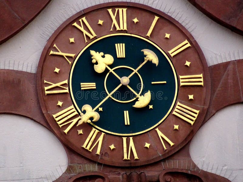 Medieval Clock stock image. Image of decorative, gold - 254431885