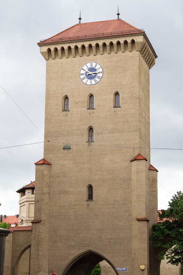 Medieval Clock Tower in Munich, Germany Stock Photo - Image of european ...
