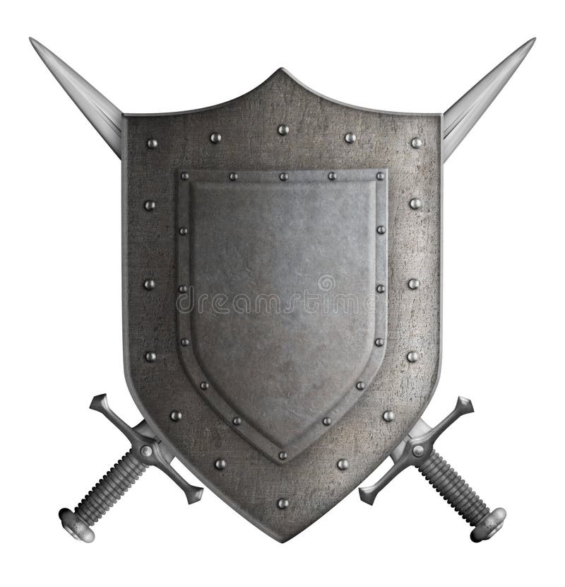 Medieval Coat of Arms Knight Shield and Two Swords Stock Image - Image ...
