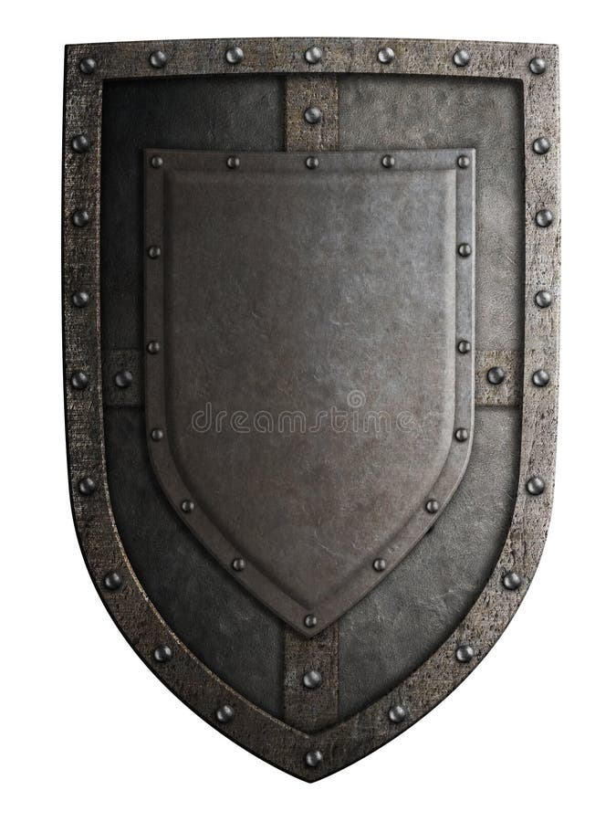 Narrow Medieval Metal Shield Isolated Stock Photo - Image of metal ...