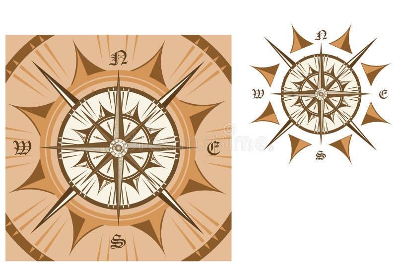 Medieval compass stock vector. Illustration of america - 20261388