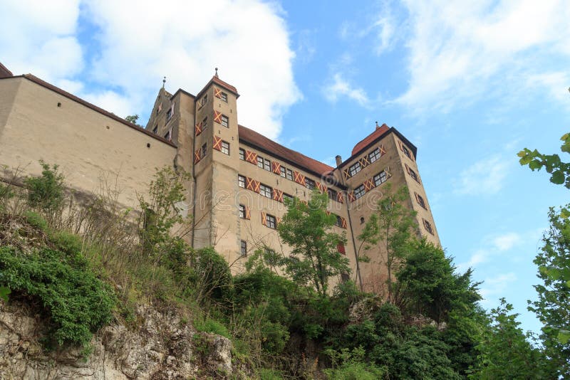 Medieval Complex Harburg Castle with Towers in Bavaria, Germany Stock ...