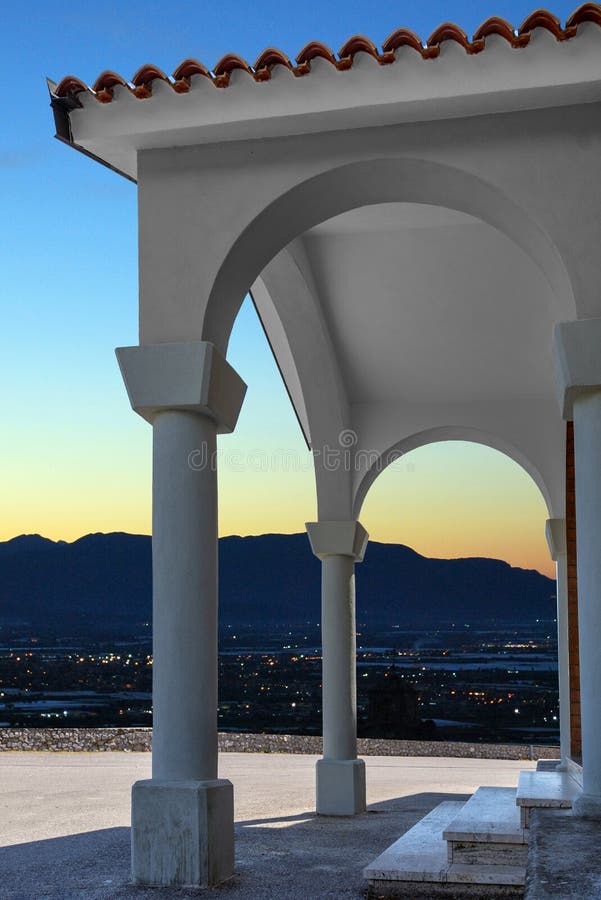 Medieval Construction, Portico with Columns Stock Photo - Image of ...