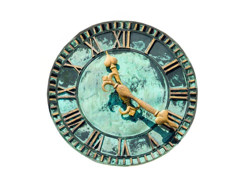 Medieval Copper Dial Isolated on White Stock Photo - Image of vintage ...