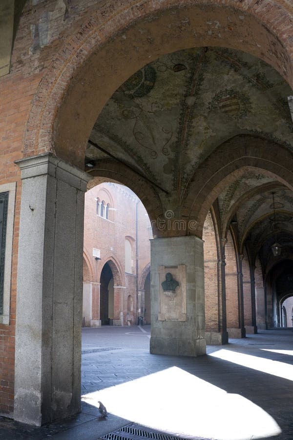 Medieval court with fresco stock photo. Image of castle - 18751960