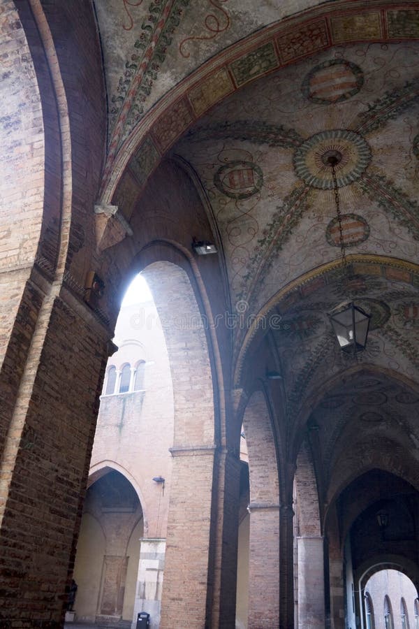 Medieval court with fresco stock photo. Image of court - 18802094