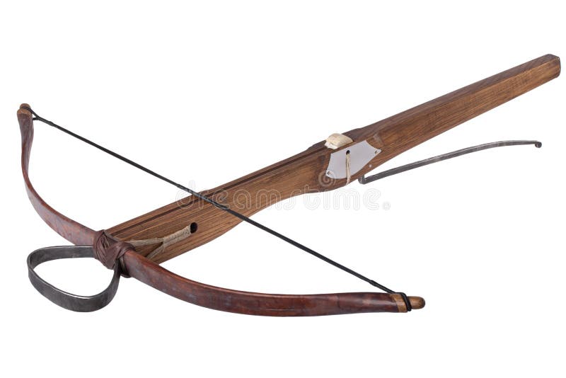 Medieval Crossbow Isolated on White Stock Image - Image of european ...