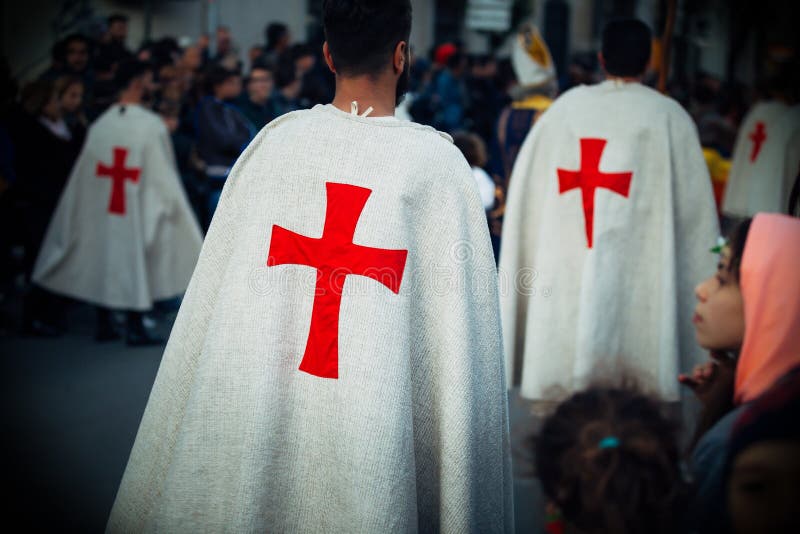 Medieval Crusaders during a Representation Outdoor Editorial Stock ...