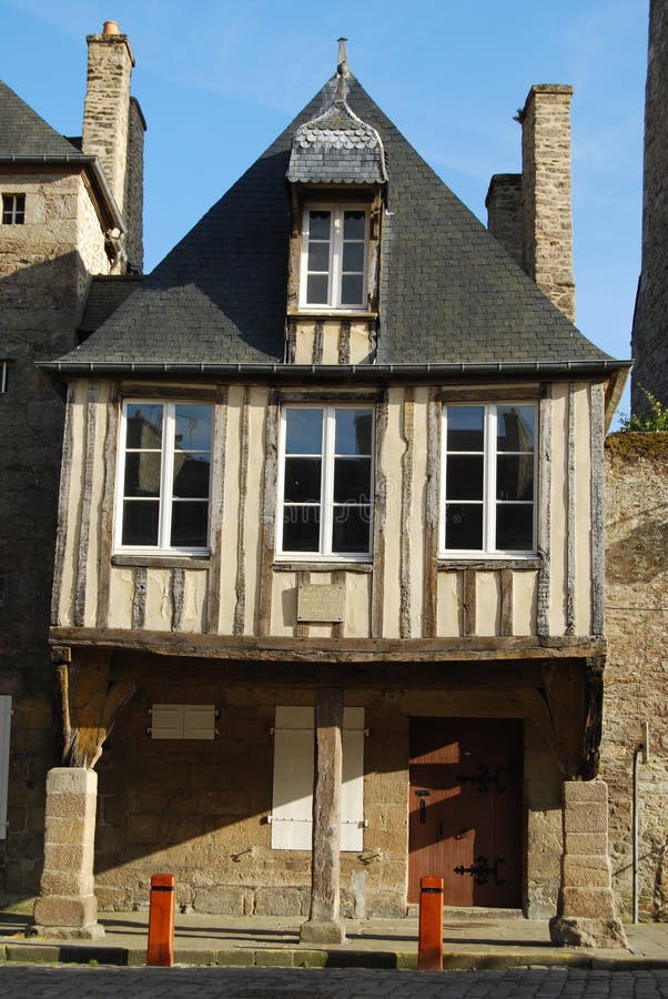 Medieval French Houses, Brittany Style of Houses Stock Photo - Image of ...