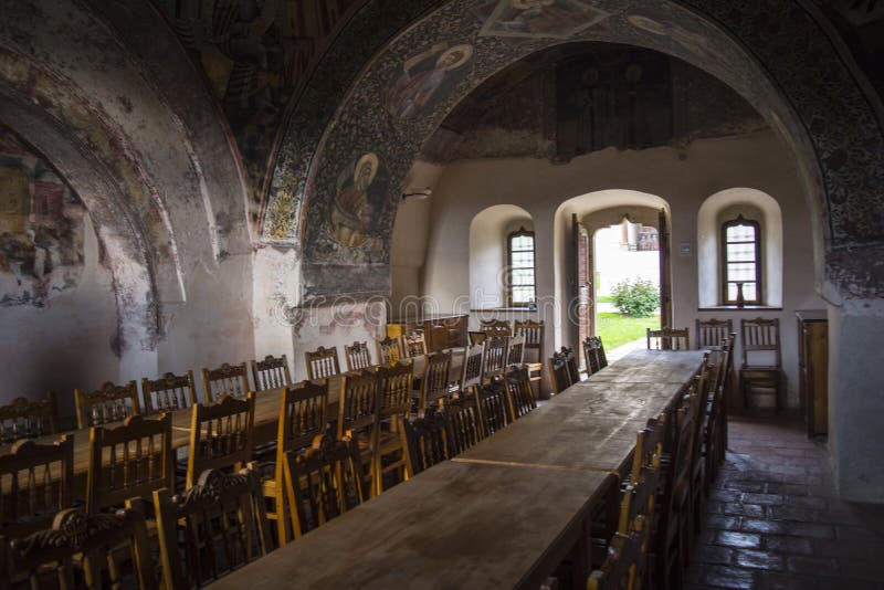 Medieval dining table set stock photo. Image of wooden - 106382708