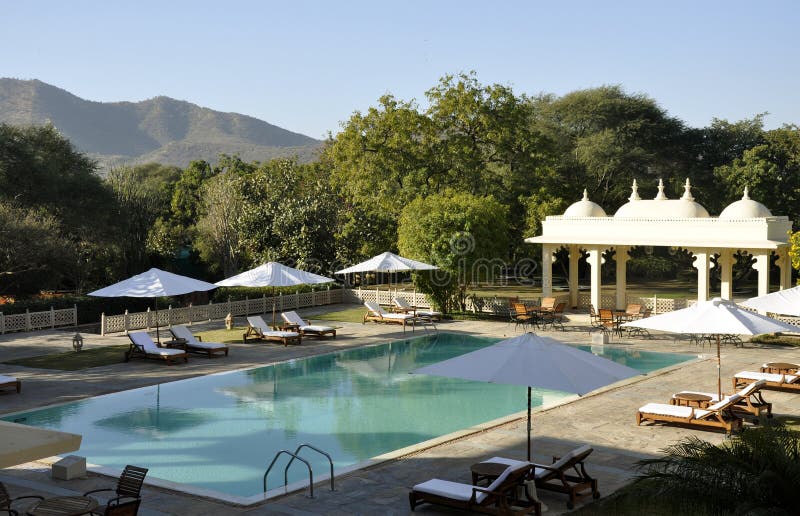 A Medieval Dome by a Swimming Pool in India Stock Image - Image of ...