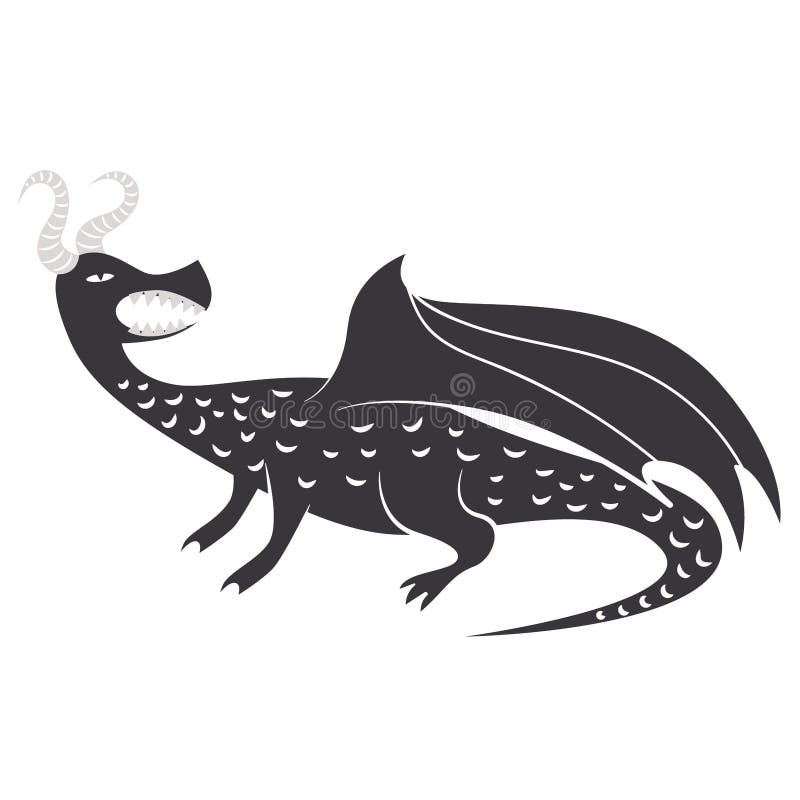 Medieval Dragon Flat Color Illustration on White Stock Vector ...