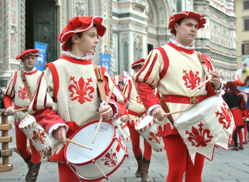 Medieval Drummers in a Reenactment in Italy Editorial Stock Photo ...