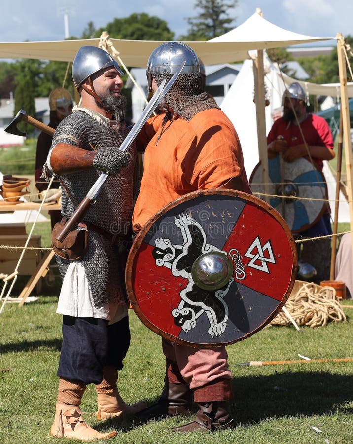 The Medieval Duel of Two Viking Warriors Editorial Image - Image of ...