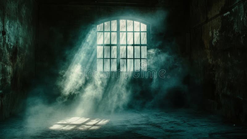 A Medieval Dungeon in an Ancient Castle, Illuminated by a Light Beam ...