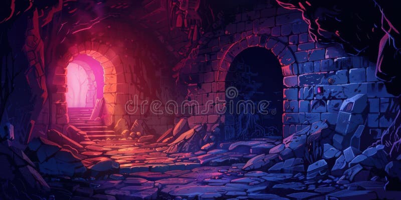 Medieval Dungeon Background. Mysterious and Eerie Dungeon Setting Stock ...