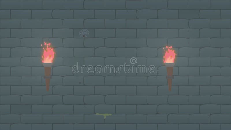 Medieval Dungeon Wall with Torch Stock Video - Video of explore, brick ...