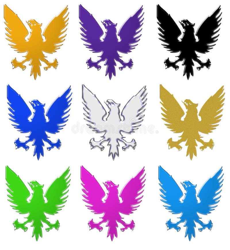 Heraldic eagle set stock vector. Illustration of hawk - 22570253