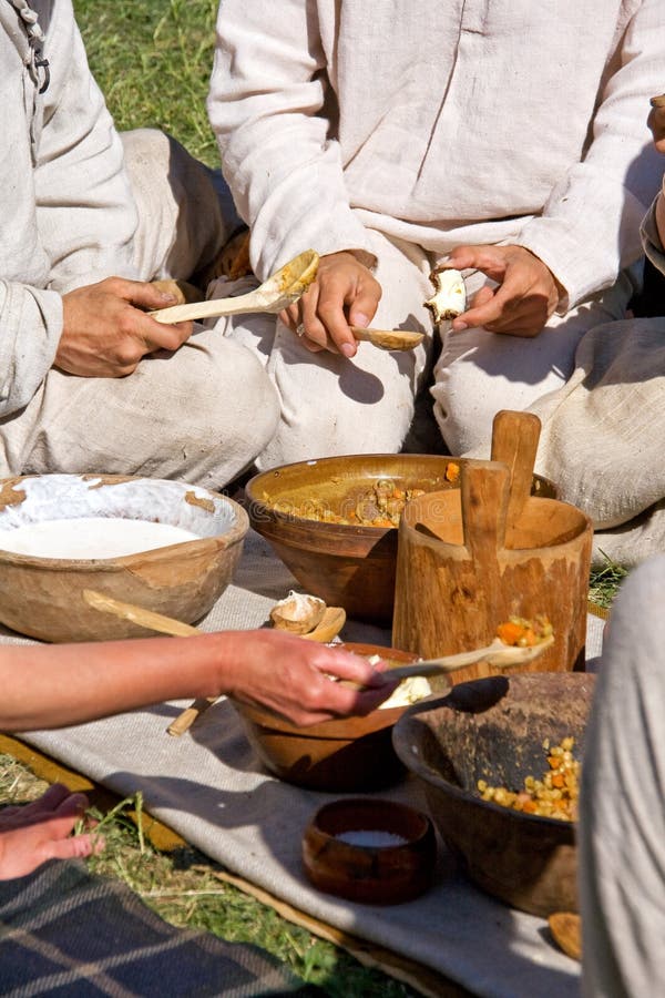 Medieval eating stock photo. Image of lunch, spoon, estonian - 5643706