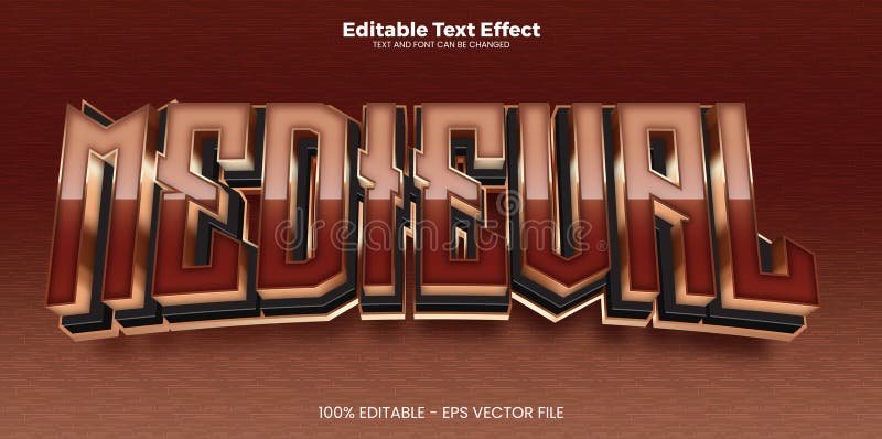 Medieval Editable Text Effect in Modern Trend Style Stock Vector ...