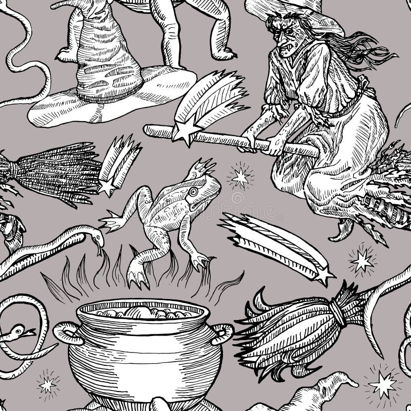 Medieval Engraving Seamless Pattern. Stock Vector - Illustration of ...