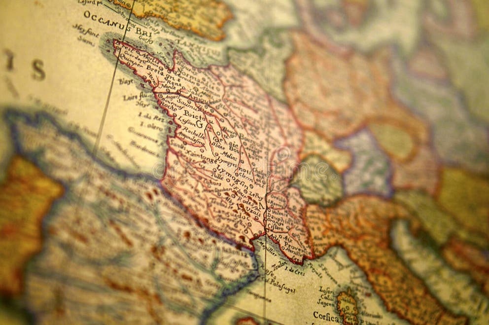 Medieval Europe Map - Germany Stock Photo - Image of century, document ...