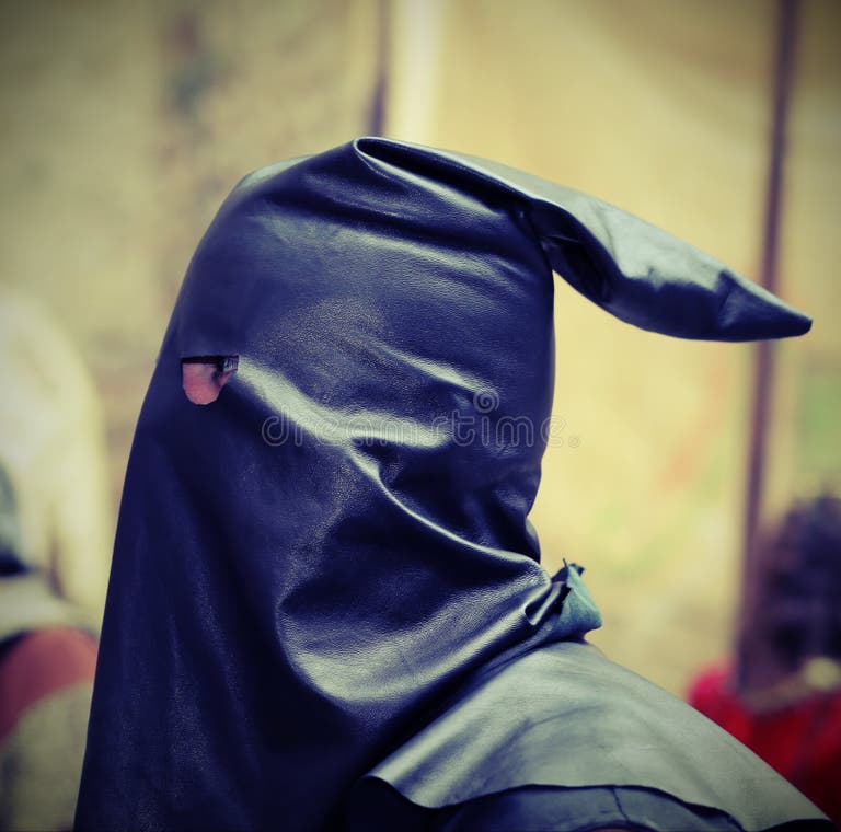 Medieval EXECUTIONER with the Black Cap on His Head Stock Photo - Image ...