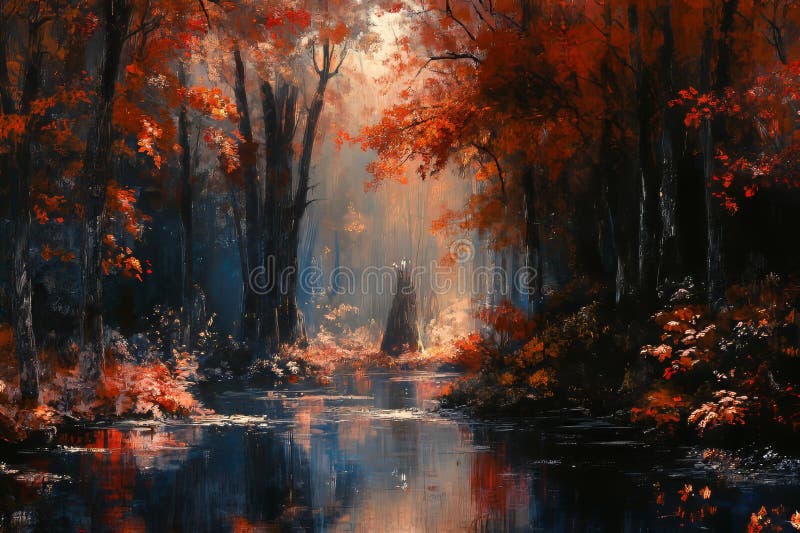 Medieval Fantasy Forest Scene with Dramatic Lighting Generative AI ...