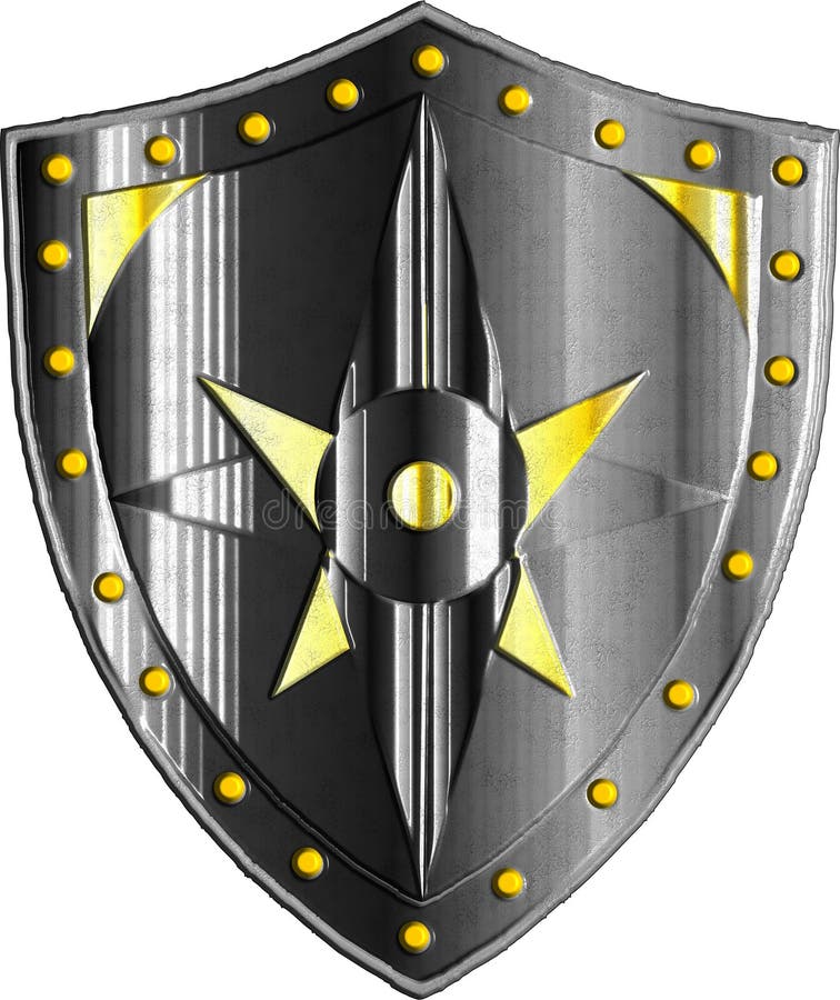 Medieval Fantasy Shield with Decorative Abstract Elements Stock ...