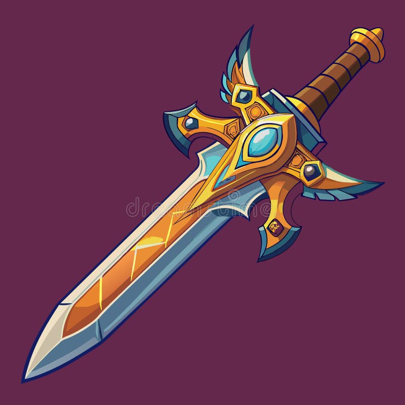 Medieval Fantasy Sword stock vector. Illustration of magic - 343607655