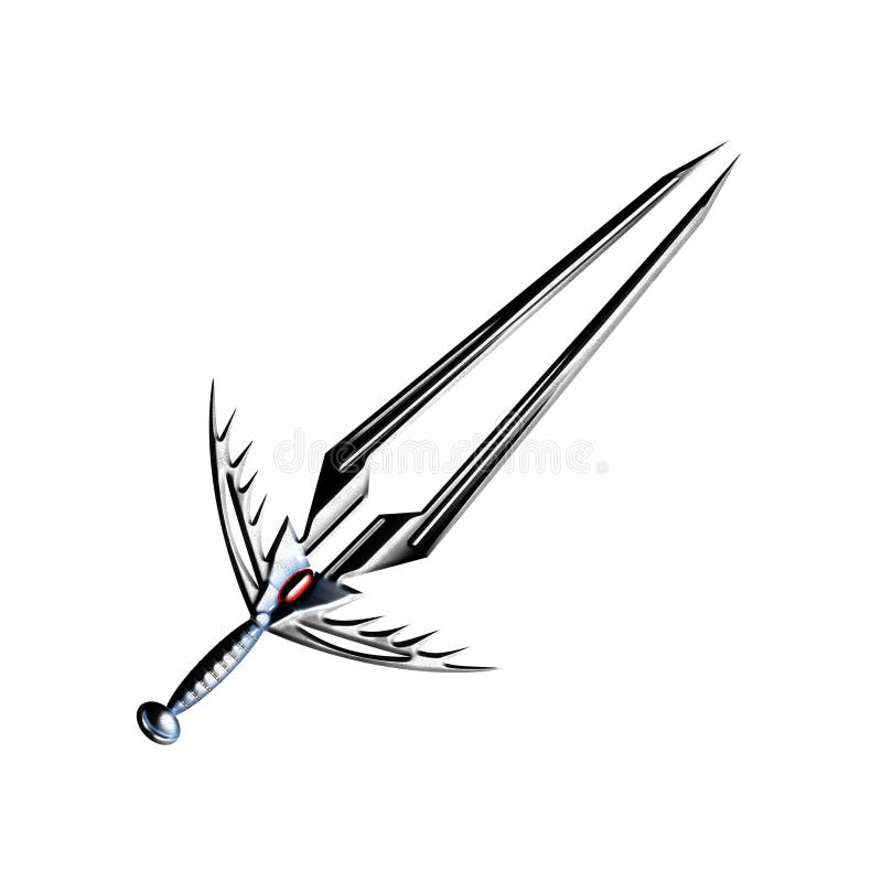 Medieval Fantasy Sword Silver with Nice Handle and Sharp Blade Stock ...