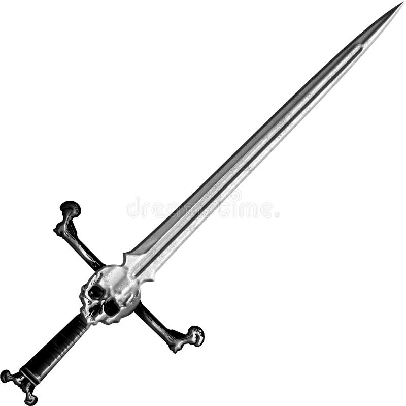 Medieval Fantasy Sword Silver with Nice Handle and Sharp Blade Stock ...