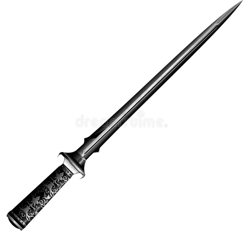 Medieval Fantasy Sword Silver with Nice Handle and Sharp Blade Stock ...