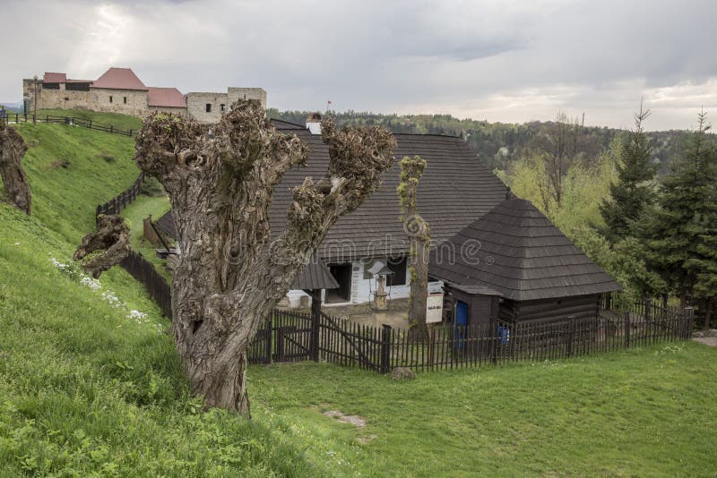 Medieval Farm with Castle in the Background Stock Photo - Image of ...
