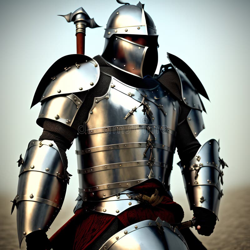 Medieval Fighter in Armor, Generative AI Illustration Stock ...