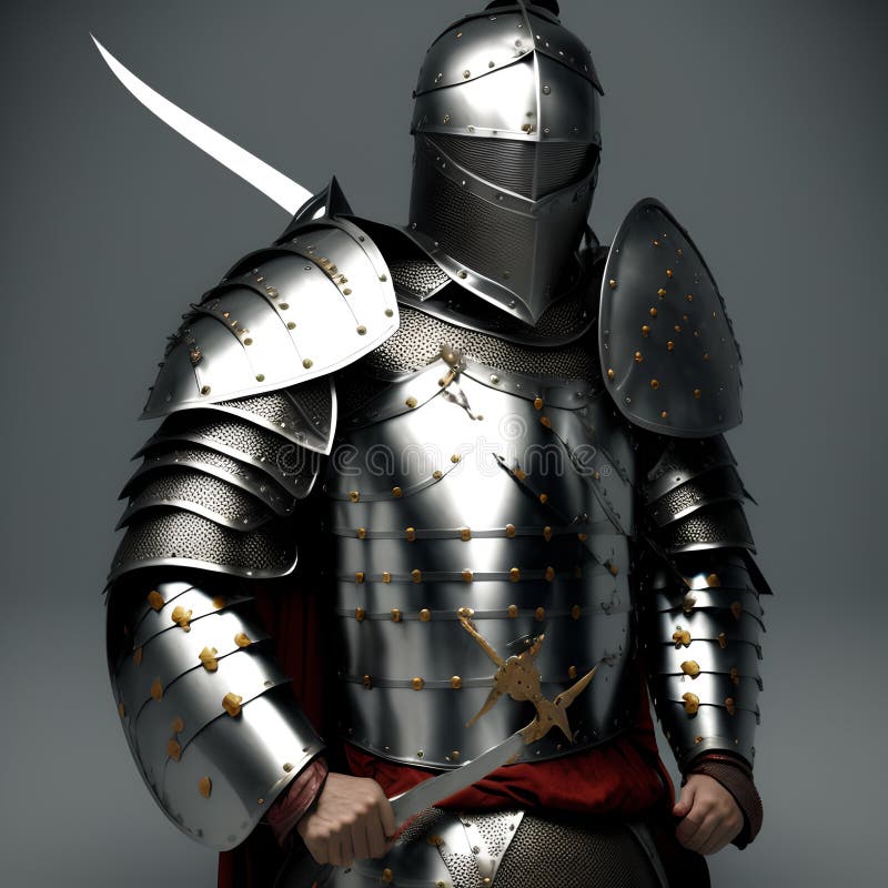 Medieval Fighter in Armor, Generative AI Illustration Stock ...