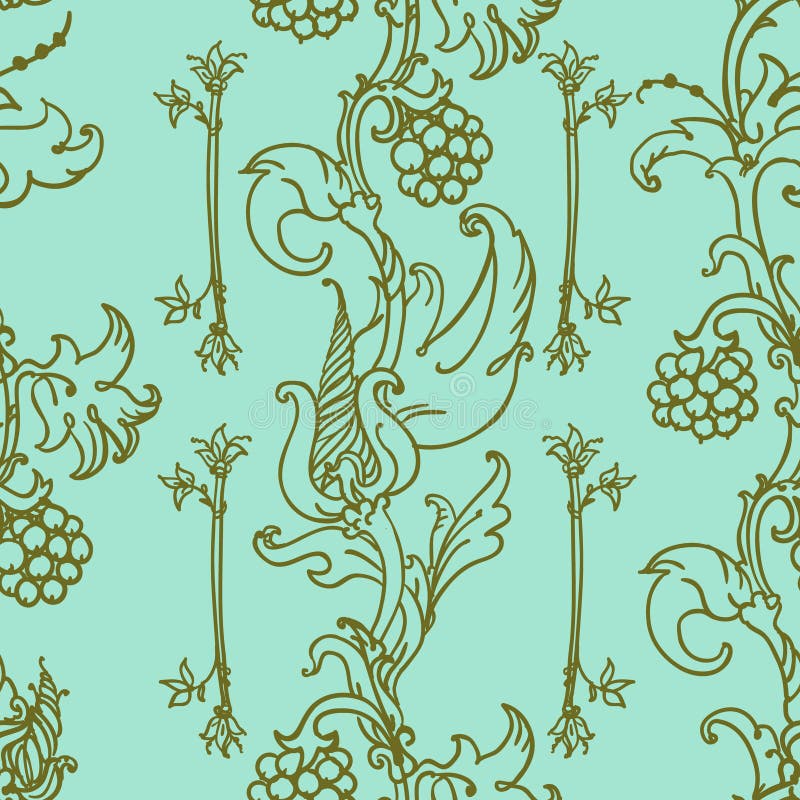 Old Style Medieval Floral Ornate Vector Pattern Stock Vector ...