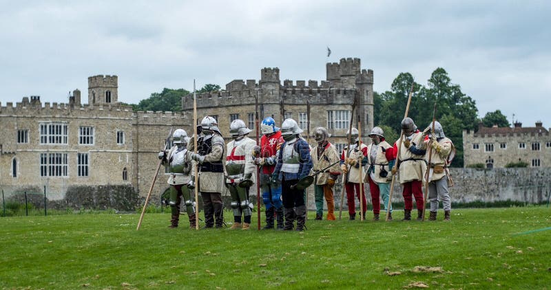 Medieval Foot Soldiers with Spears Editorial Stock Image - Image of ...