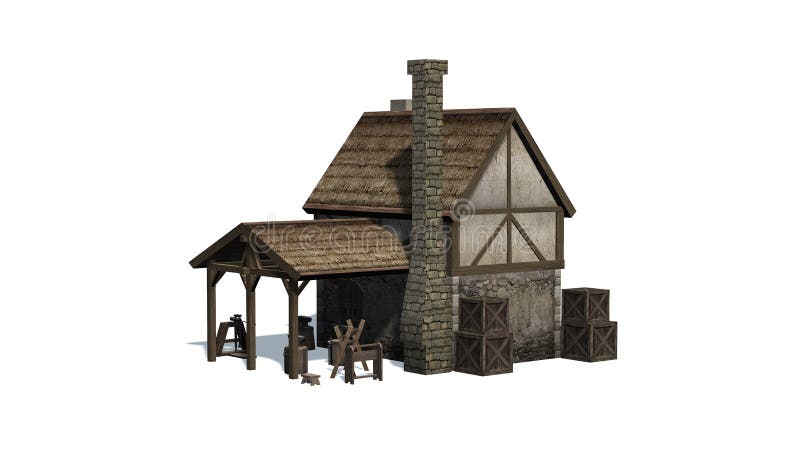 Medieval forge stock illustration. Illustration of blacksmith - 30157914