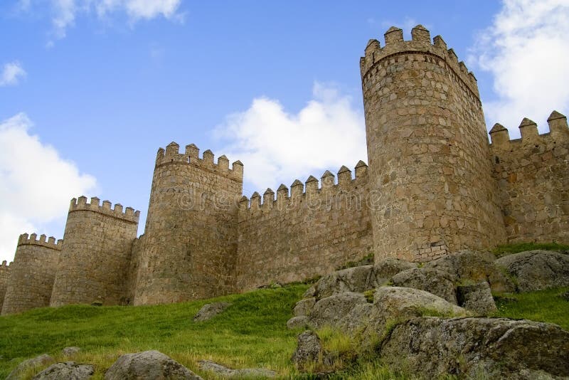 Walls of Avila stock image. Image of spain, europe, medieval - 10217777