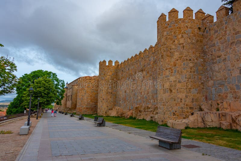 Medieval Fortification at Avila in Spain Stock Image - Image of castile ...