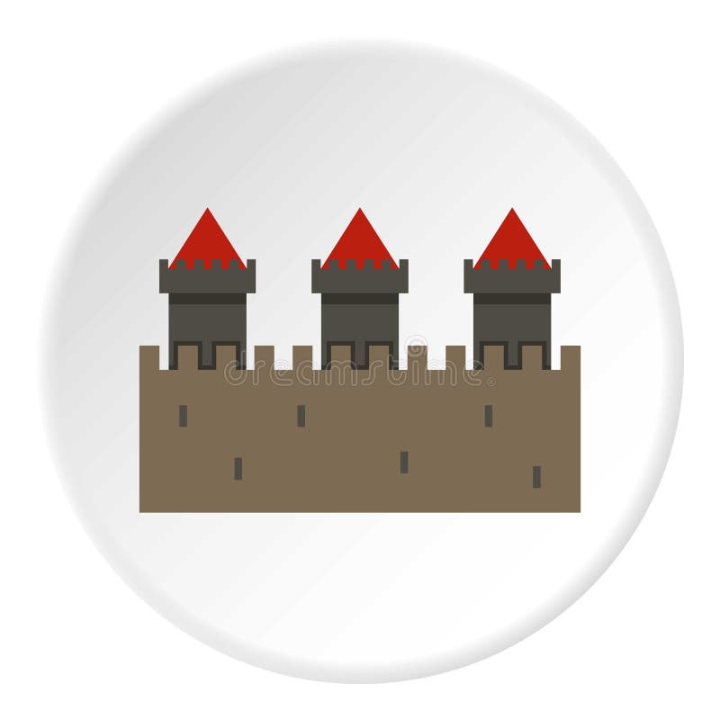 Medieval Fortification Icon Circle Stock Vector - Illustration of ...