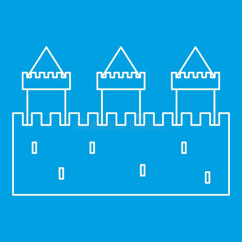 Medieval Fortification Icon, Outline Style Stock Vector - Illustration ...