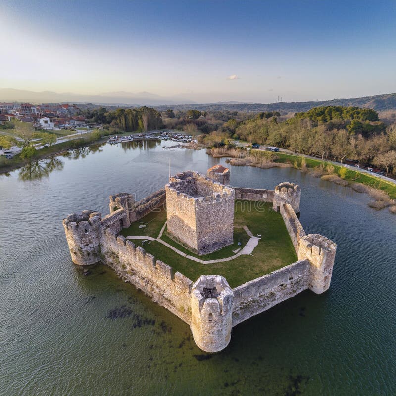 Medieval Fortifications, Surrounded by Water, AI Generated Stock ...